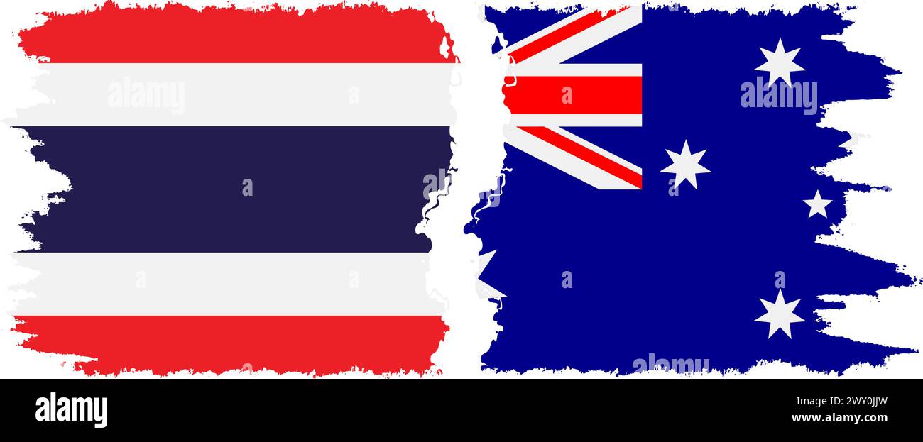 Australia and Thailand grunge flags connection, vector Stock Vector ...