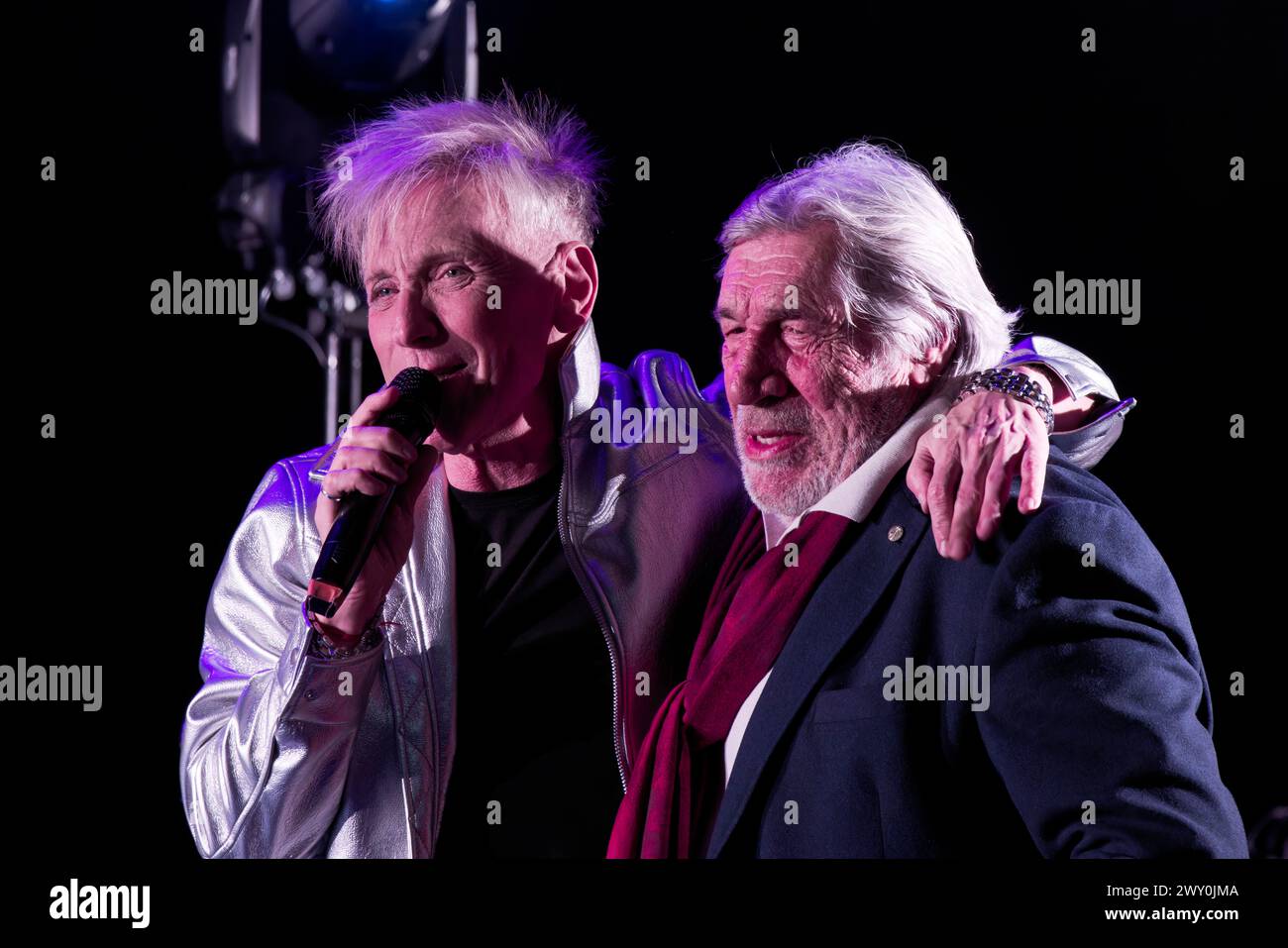 Paris, France. 2nd Apr, 2024. Plastic Bertrand and Jean-Pierre Castaldi ...