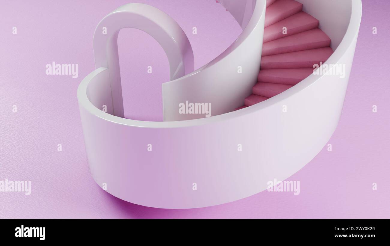 Through the Arch: A Serene Path Upward in Pink and White Stock Photo ...