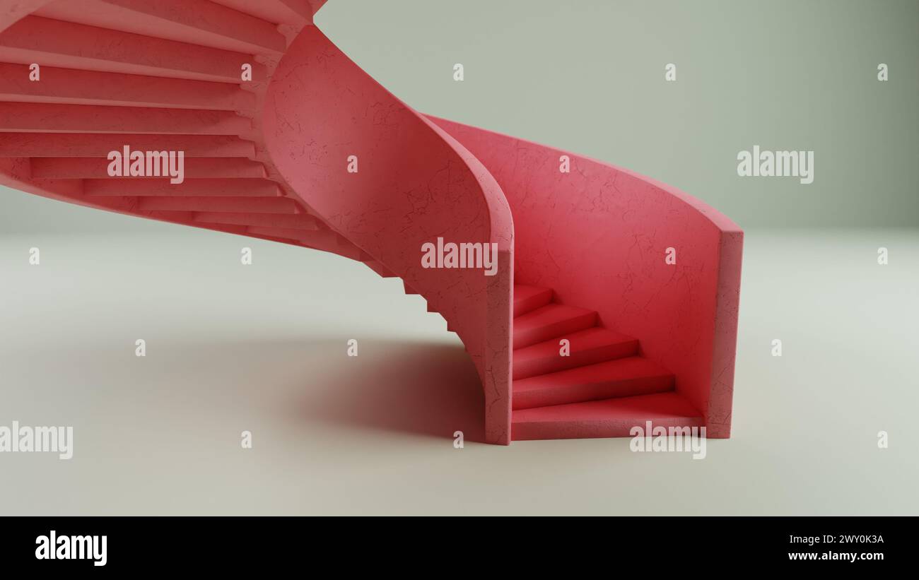 Coral Spiral Staircase: A Dance of Color and Form Stock Photo - Alamy