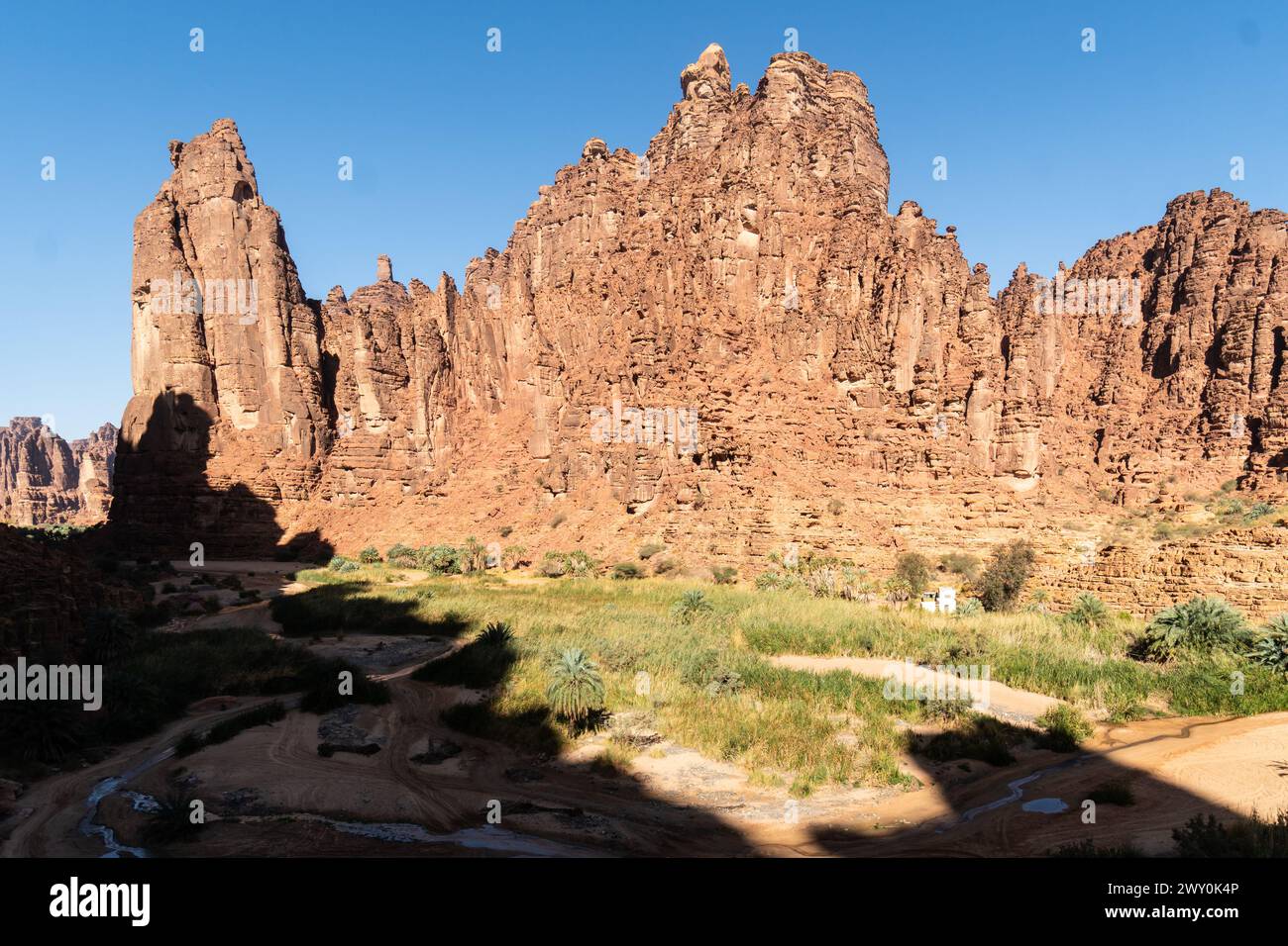 Wadi Al Disah, a famous stunning canyon and oasis near Tabuk in Saudi ...
