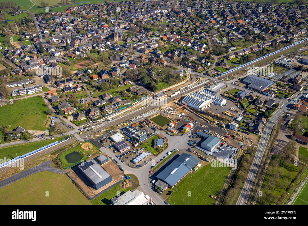 Luftbild, Ausbau der Betuweroute und Betuwe-Linie Eisenbahnstrecke ...