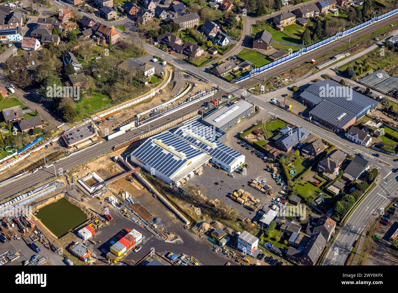 Luftbild, Ausbau der Betuweroute und Betuwe-Linie Eisenbahnstrecke ...