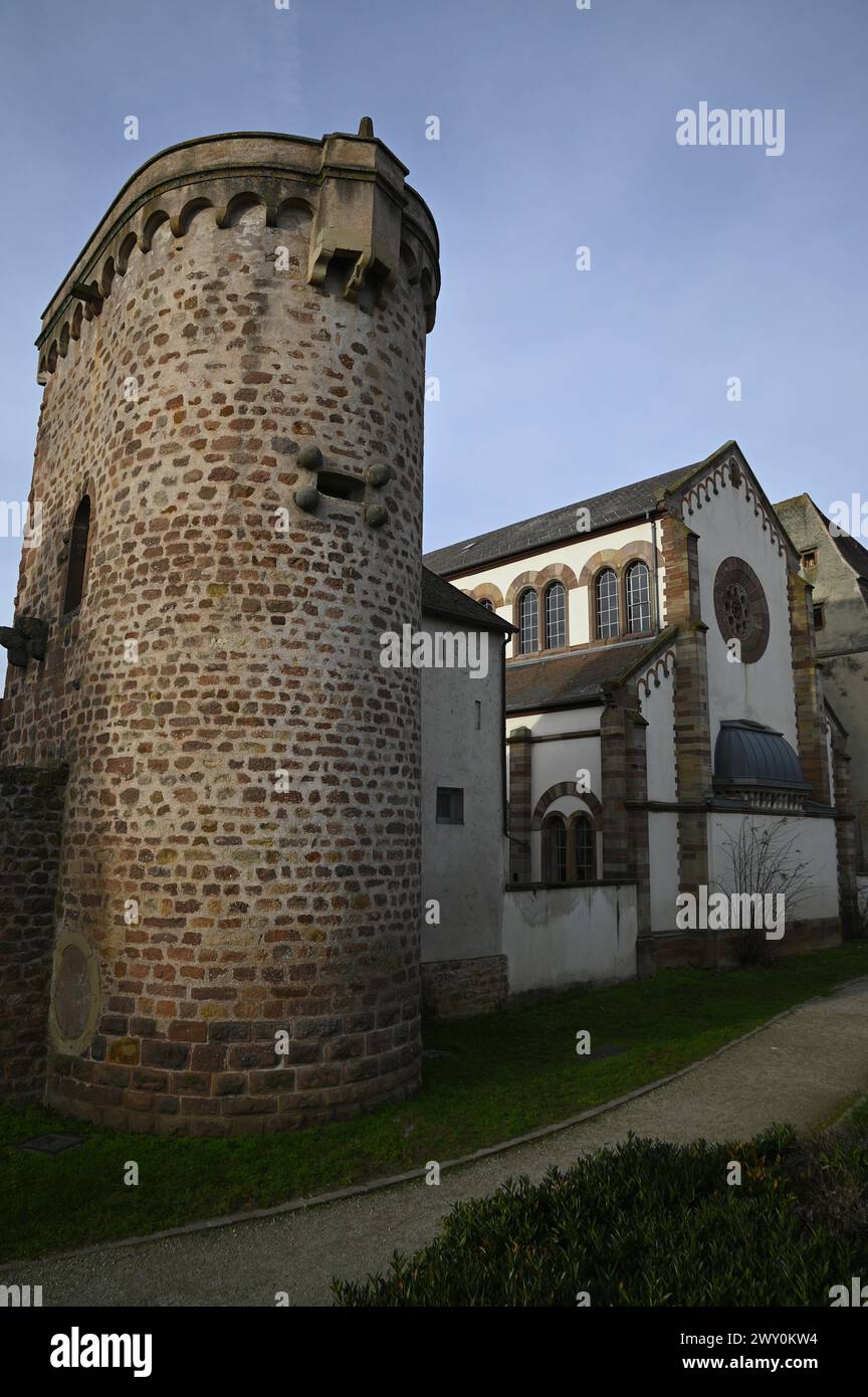 Landscape with scenic view of the Romanesque style Jewish Synagogue in ...