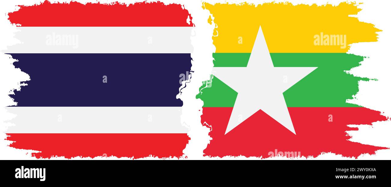 Myanmar thailand flag hi-res stock photography and images - Alamy