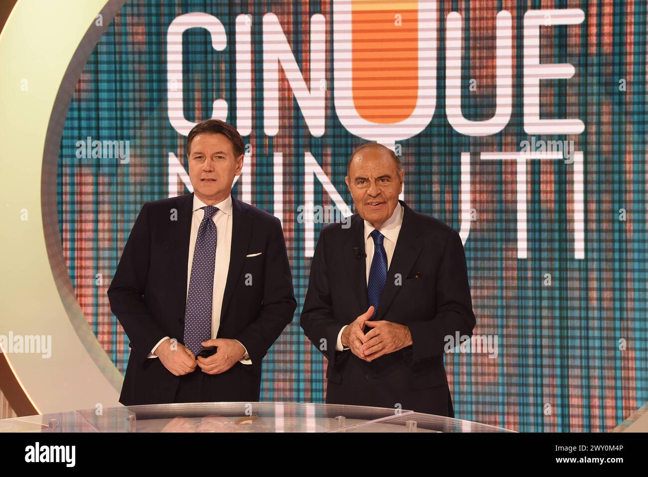 Tv Broadcast Cinque Minuti,Rome,Italy The president of the Movimento 5 Stelle Giuseppe Conte ...