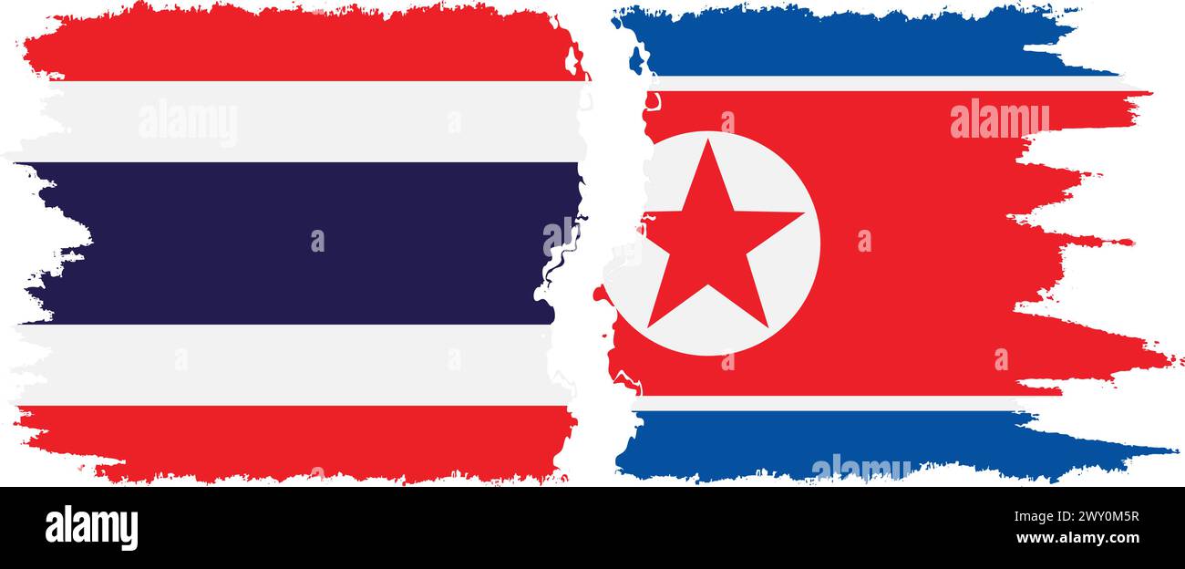 North Korea and Thailand grunge flags connection, vector Stock Vector ... North Korea and Thailand grunge flags connection, vector Stock Vector ...