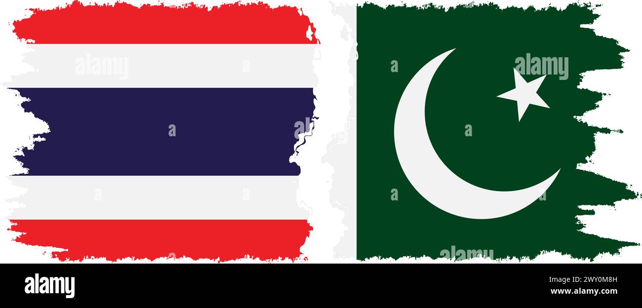 Pakistan and Thailand grunge flags connection, vector Stock Vector ...