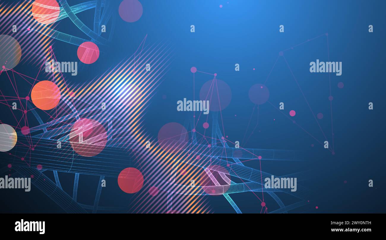 Vector abstract background with a wireframe dynamic pipes, line and ...