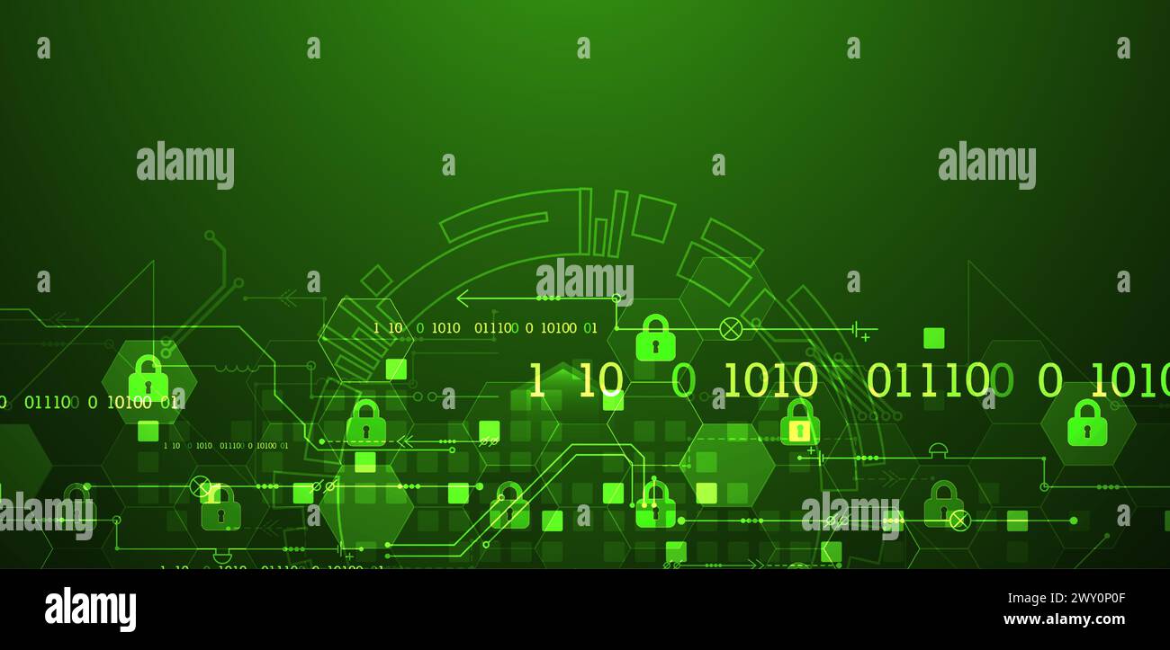 Secure digital background. Virtual confidential, programming protection ...