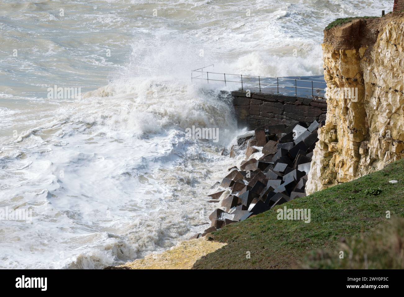 rough sea windy weather seaford coastal splash point area big waves on ...