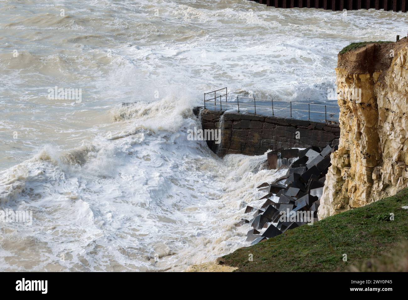 rough sea windy weather seaford coastal splash point area big waves on ...