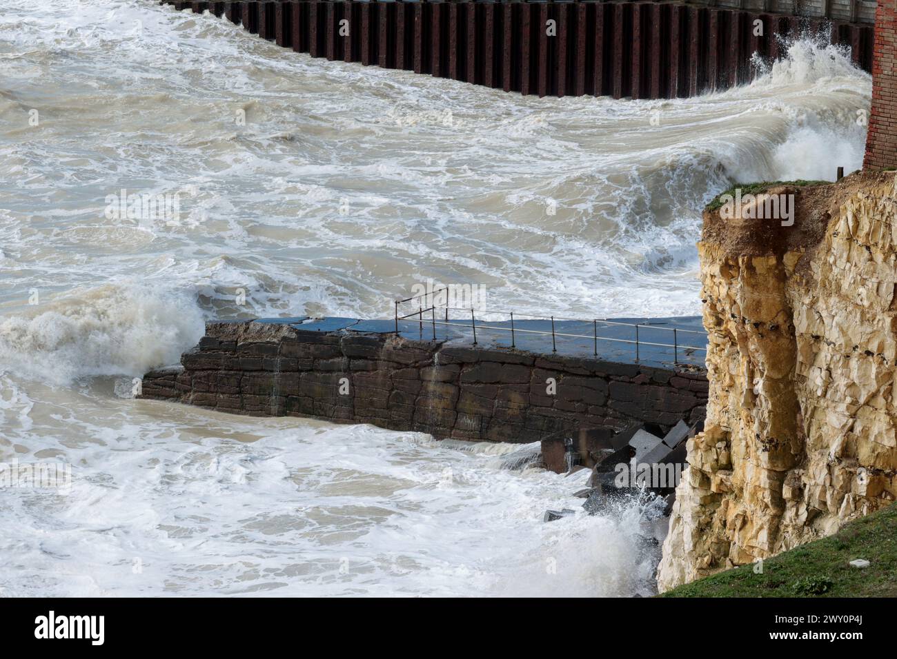 rough sea windy weather seaford coastal splash point area big waves on ...