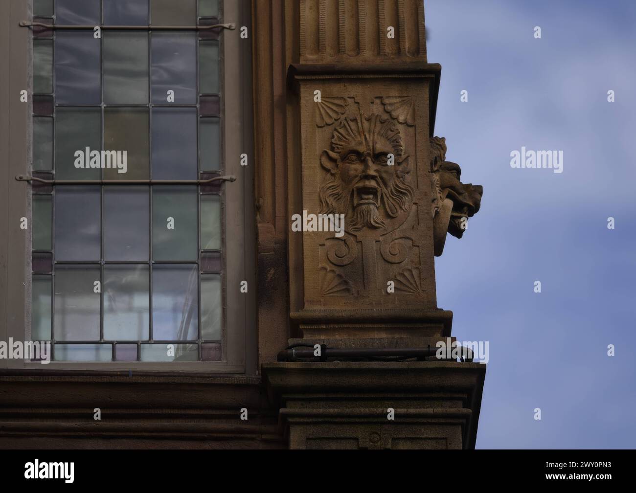 Facade architectural detail of the neo-Renaissance style Town Hall in ...