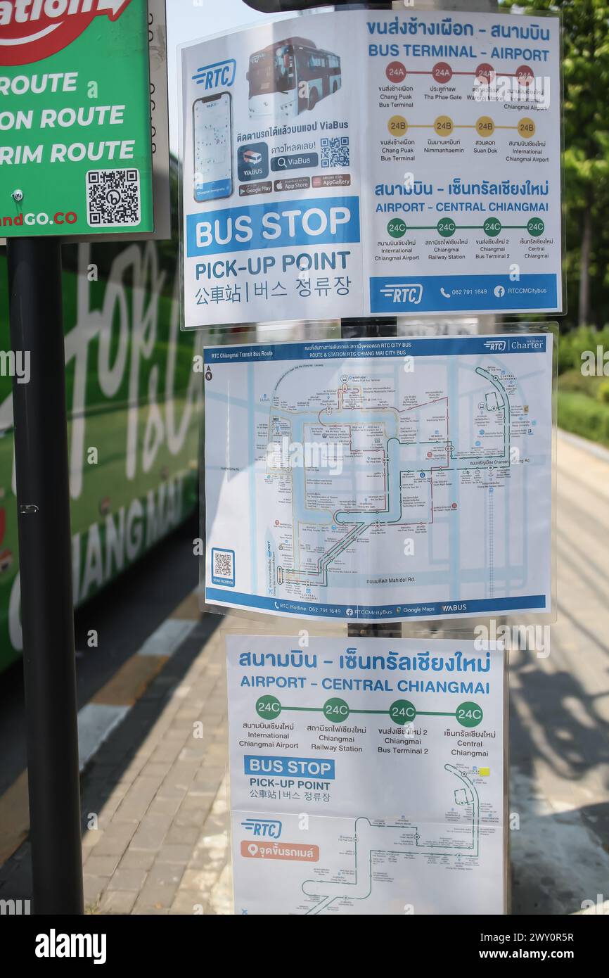 Chiangmai, Thailand - March 29 2024: Bus of RTC Chiang Mai City Bus. Service in City. Operate by ...