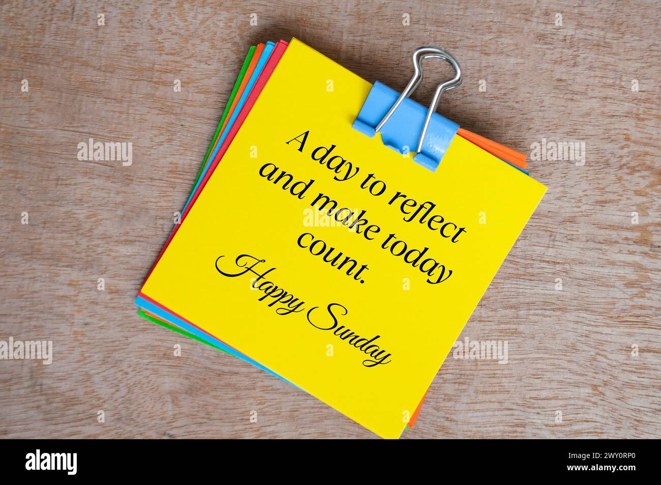 Happy Sunday greetings. A day to reflects and make today count Stock ...