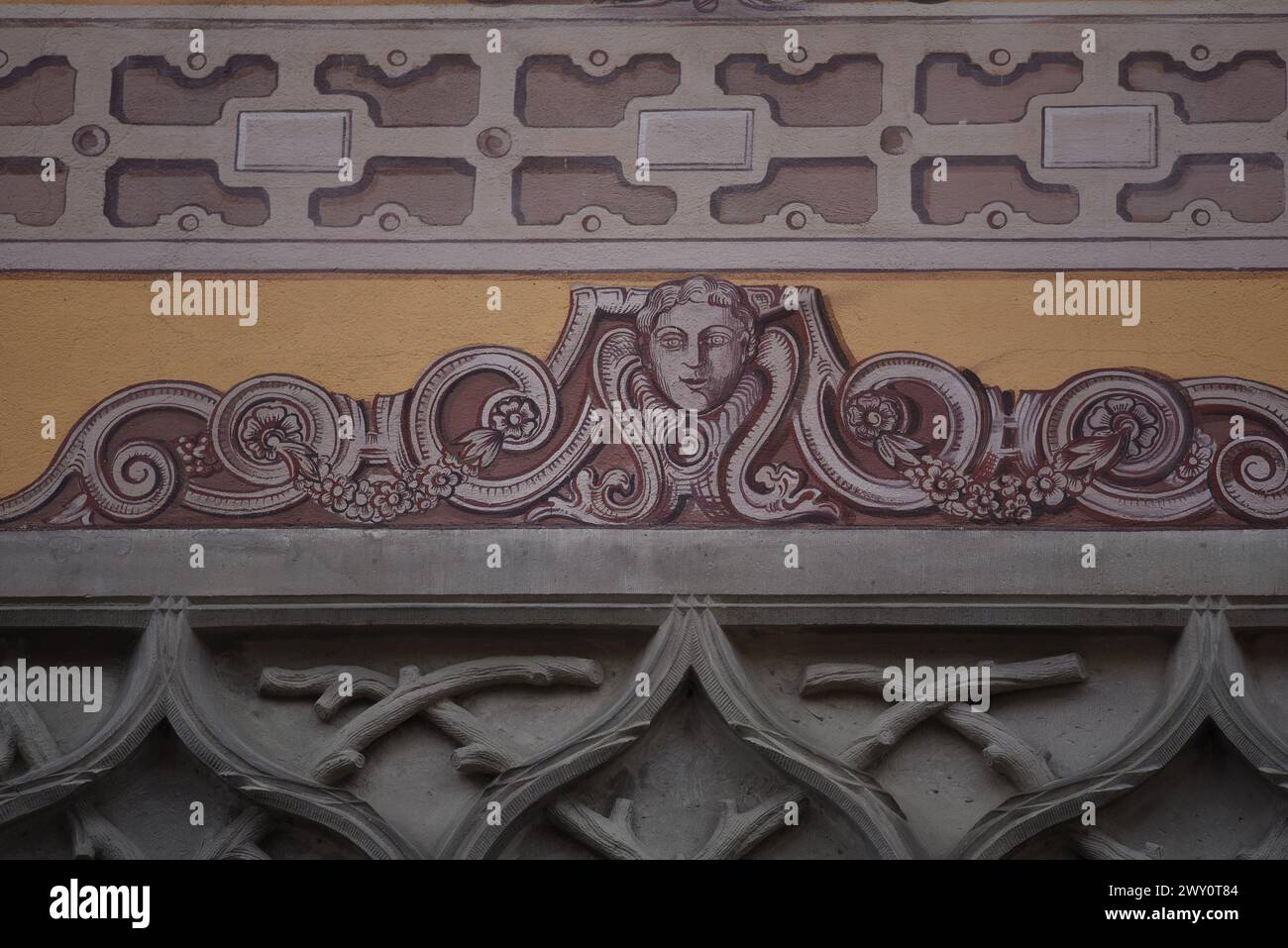 Facade architectural detail of the neo-Renaissance style Town Hall in ...