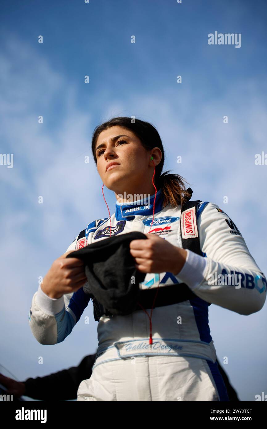 NASCAR Xfinity Series driver, Hailie Deegan gets ready to qualify for ...
