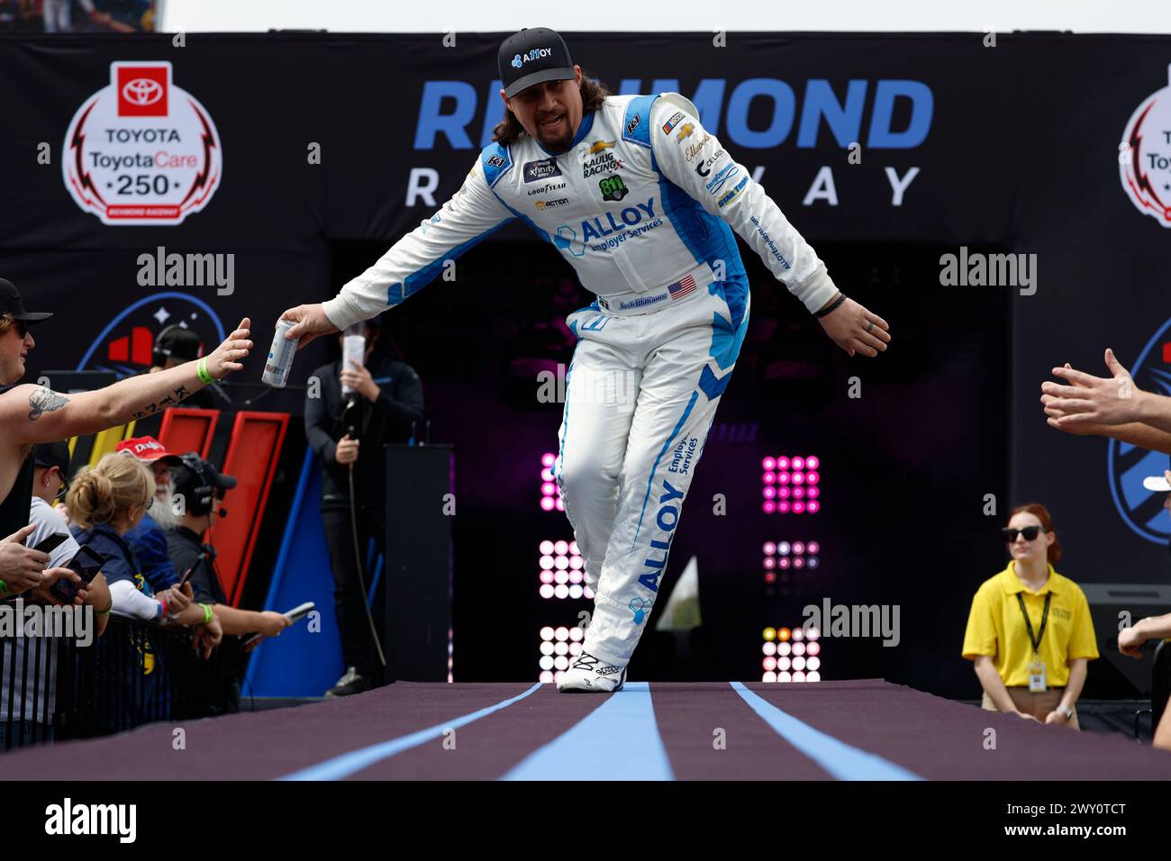 NASCAR Xfinity Series driver, Josh Williams gets introduced for the ...