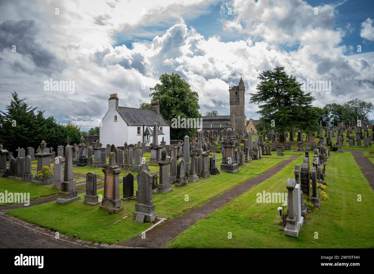 Stirling top of the town, Church Holy Rude, Cemetery with historic ...