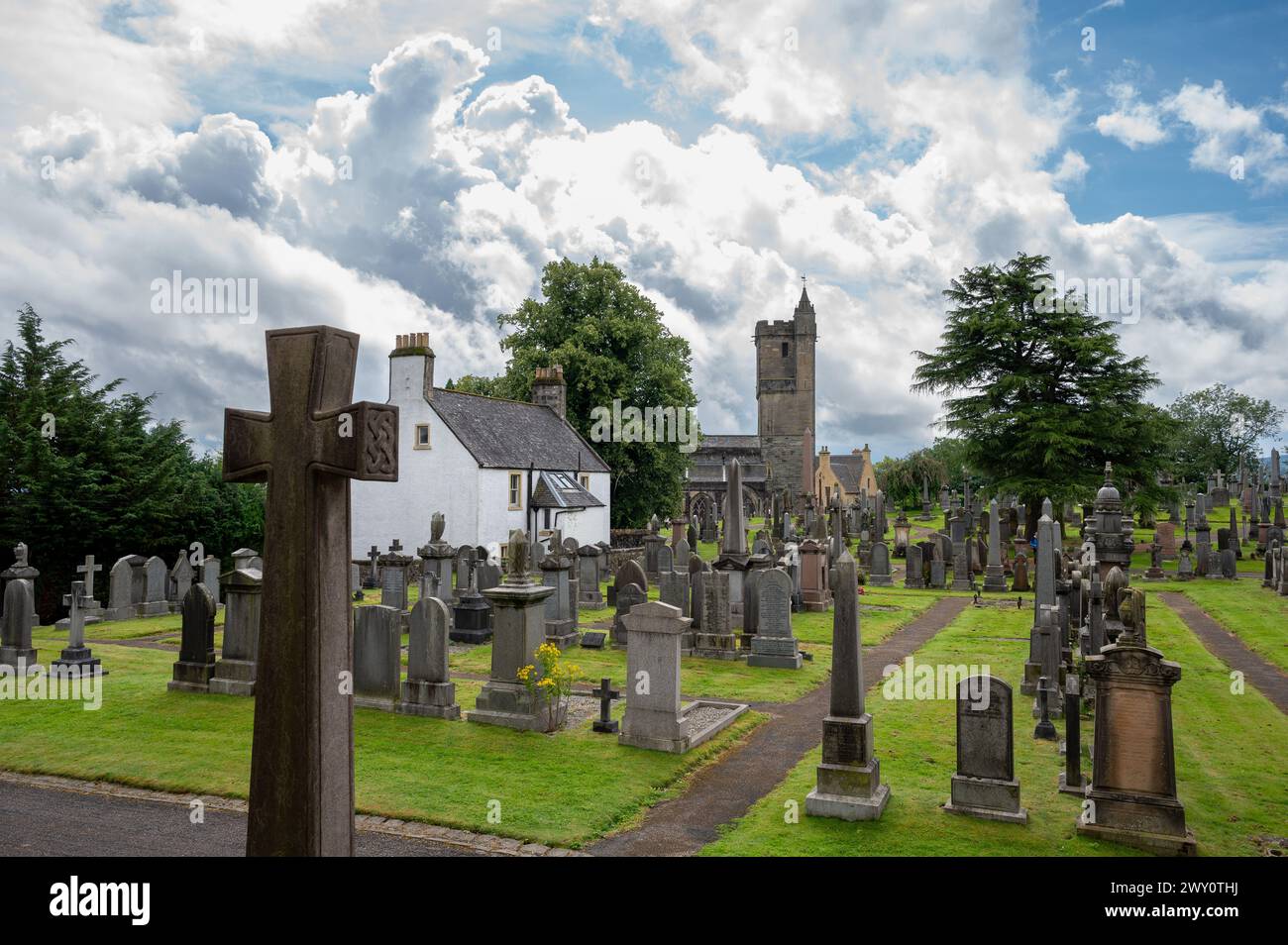 Stirling top of the town, Church Holy Rude, Cemetery with historic ...
