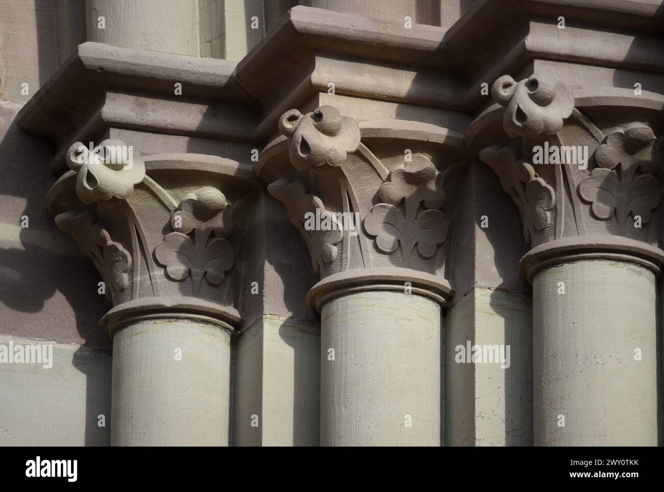 Corinthian order columns on the exterior of the Gothic style Église ...