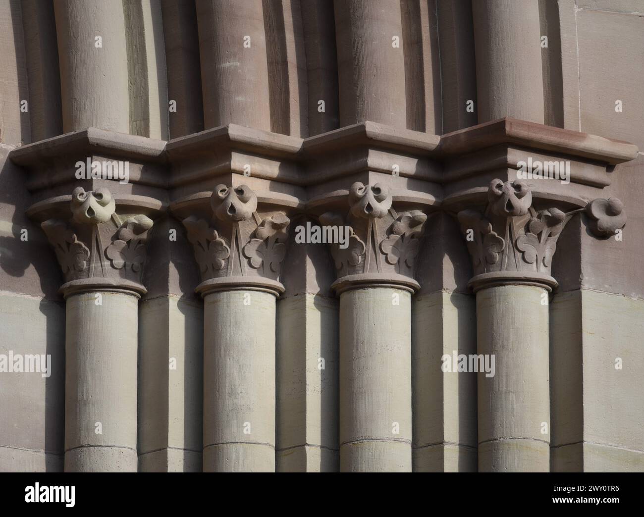 Corinthian order columns on the exterior of the Gothic style Église ...
