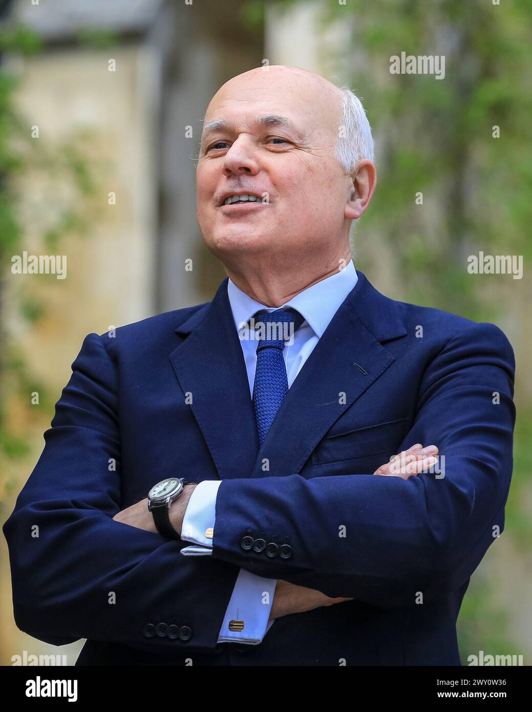 Sir Iain Duncan Smith, former Leader of the Conservative Party close up ...