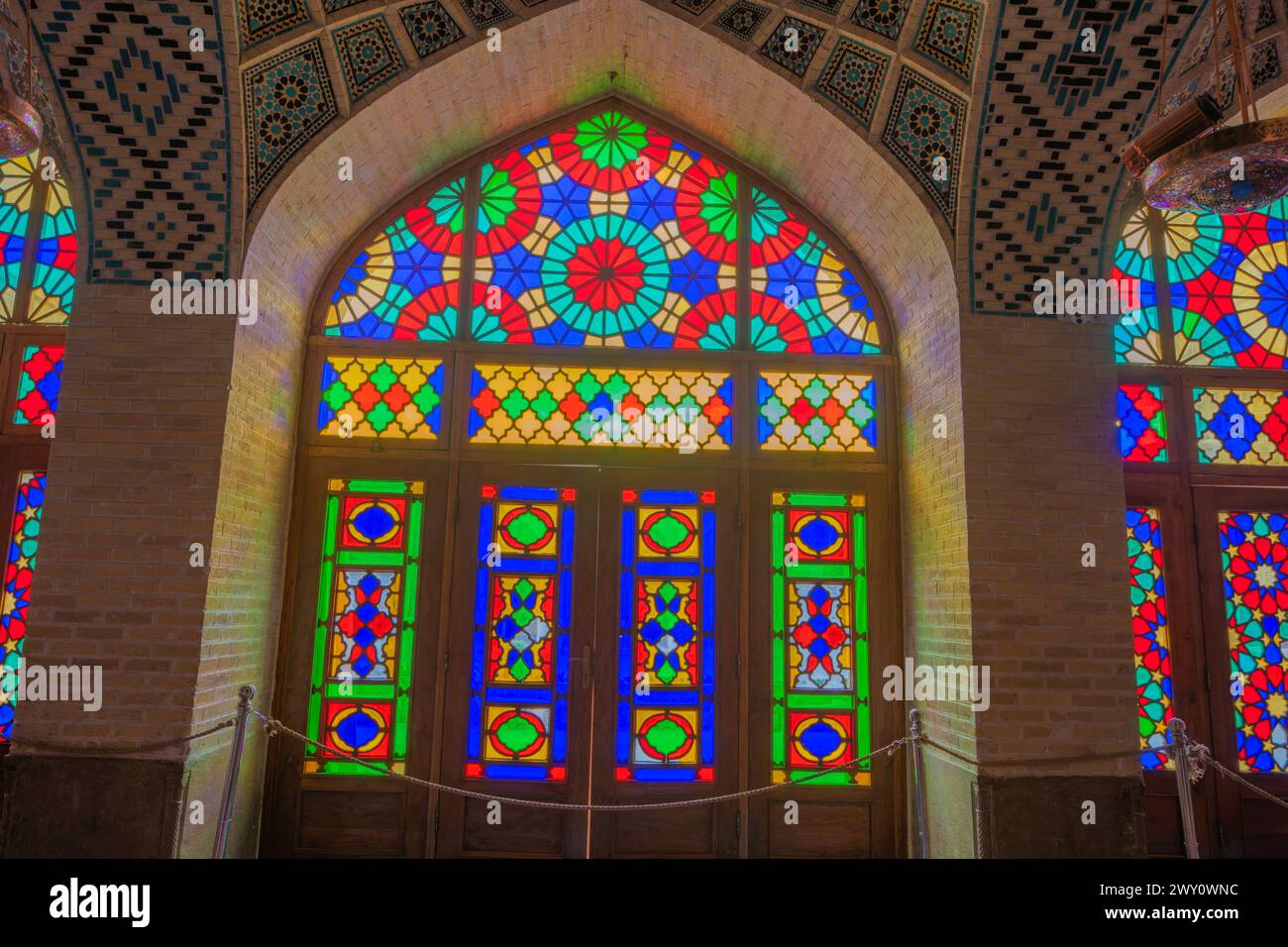 Shiraz, Iran - February 29, 2024: The walls and floor of the prayer ...