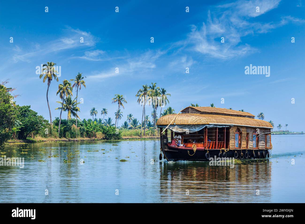 Houseboat on Kerala backwaters, India Stock Photo - Alamy