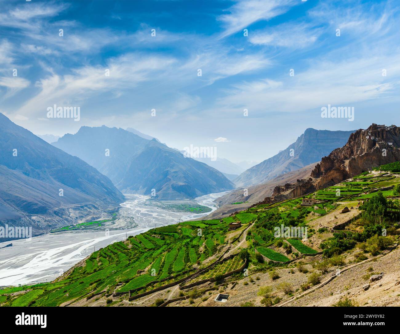 Spiti valley and river in Himalayas Stock Photo - Alamy