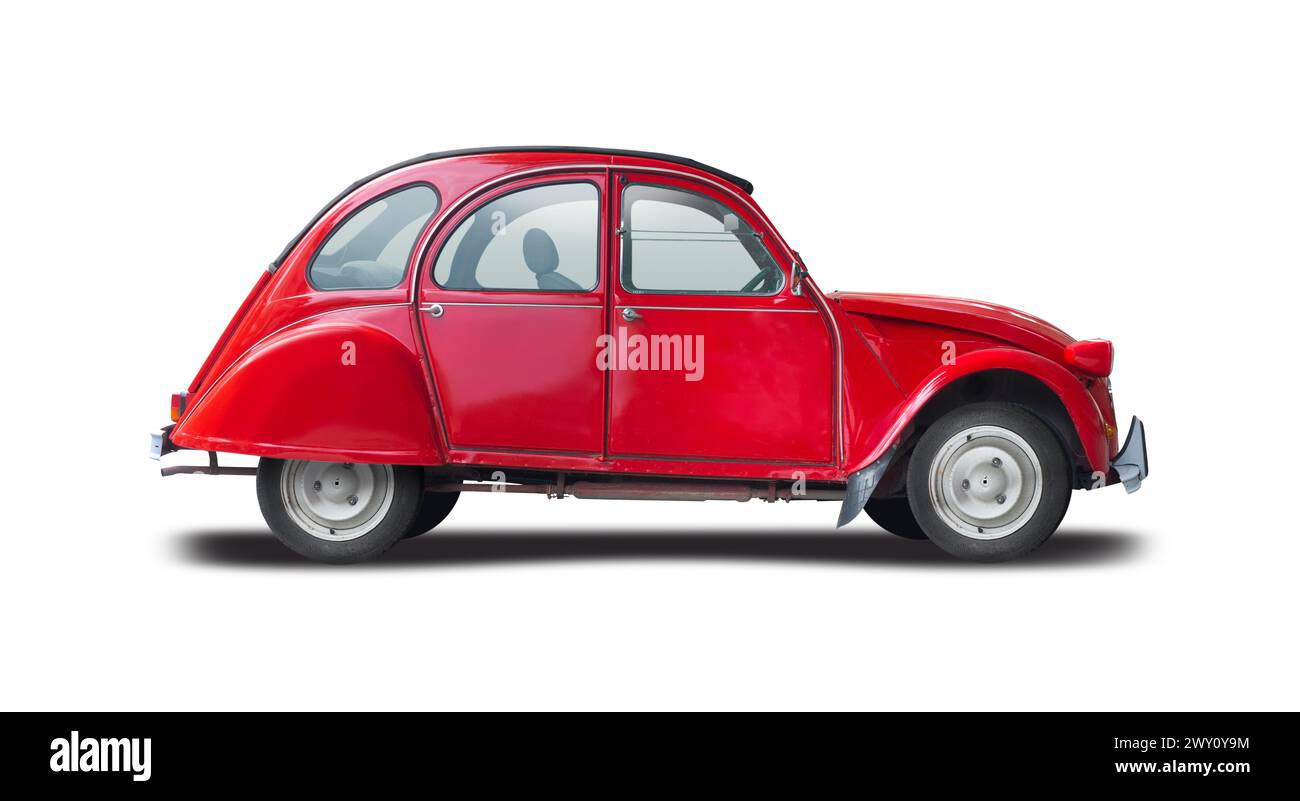 Citroen 2CV classic car side view isolated on white background Stock ...