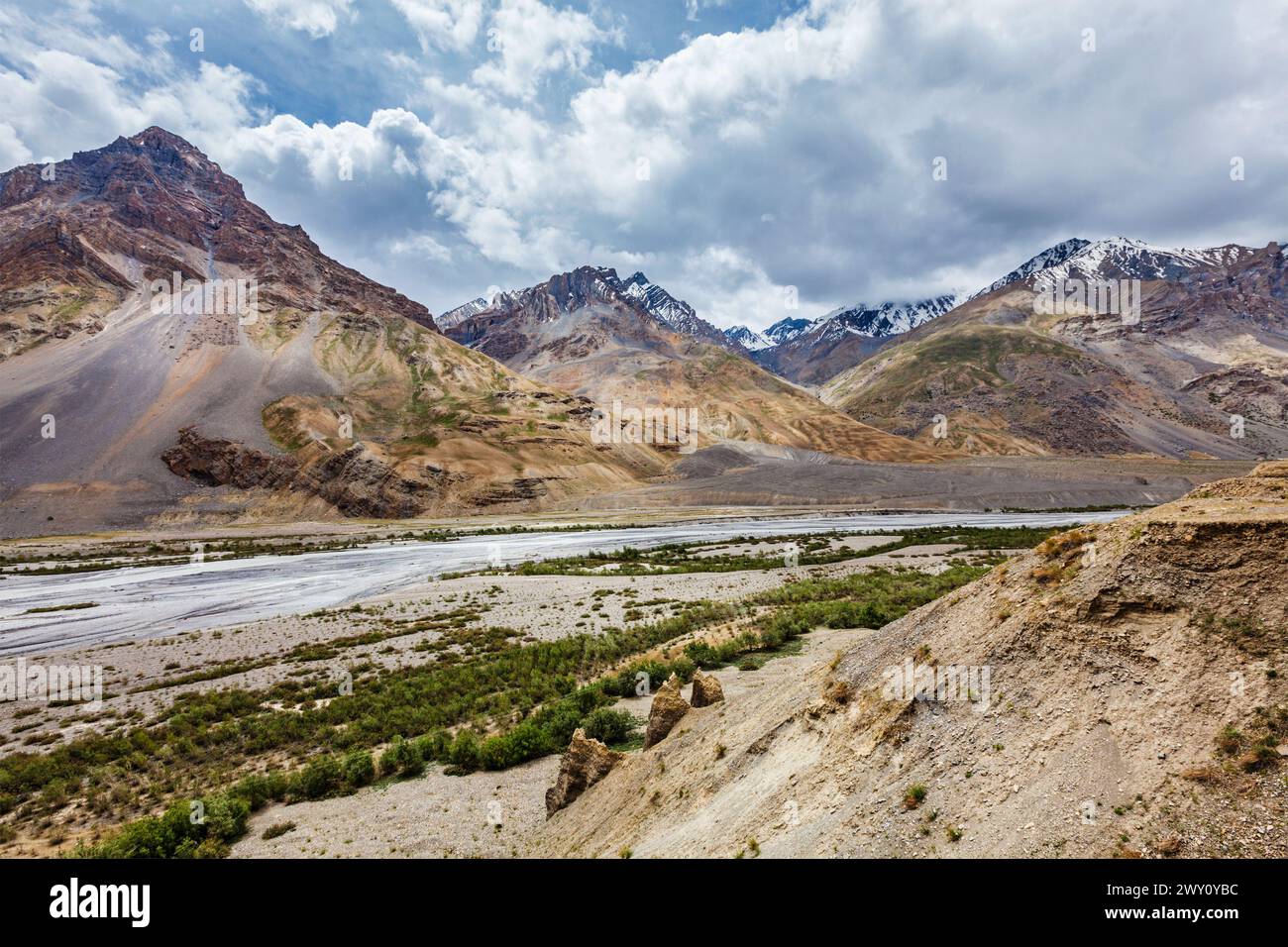 Spiti valley and river in Himalayas Stock Photo - Alamy