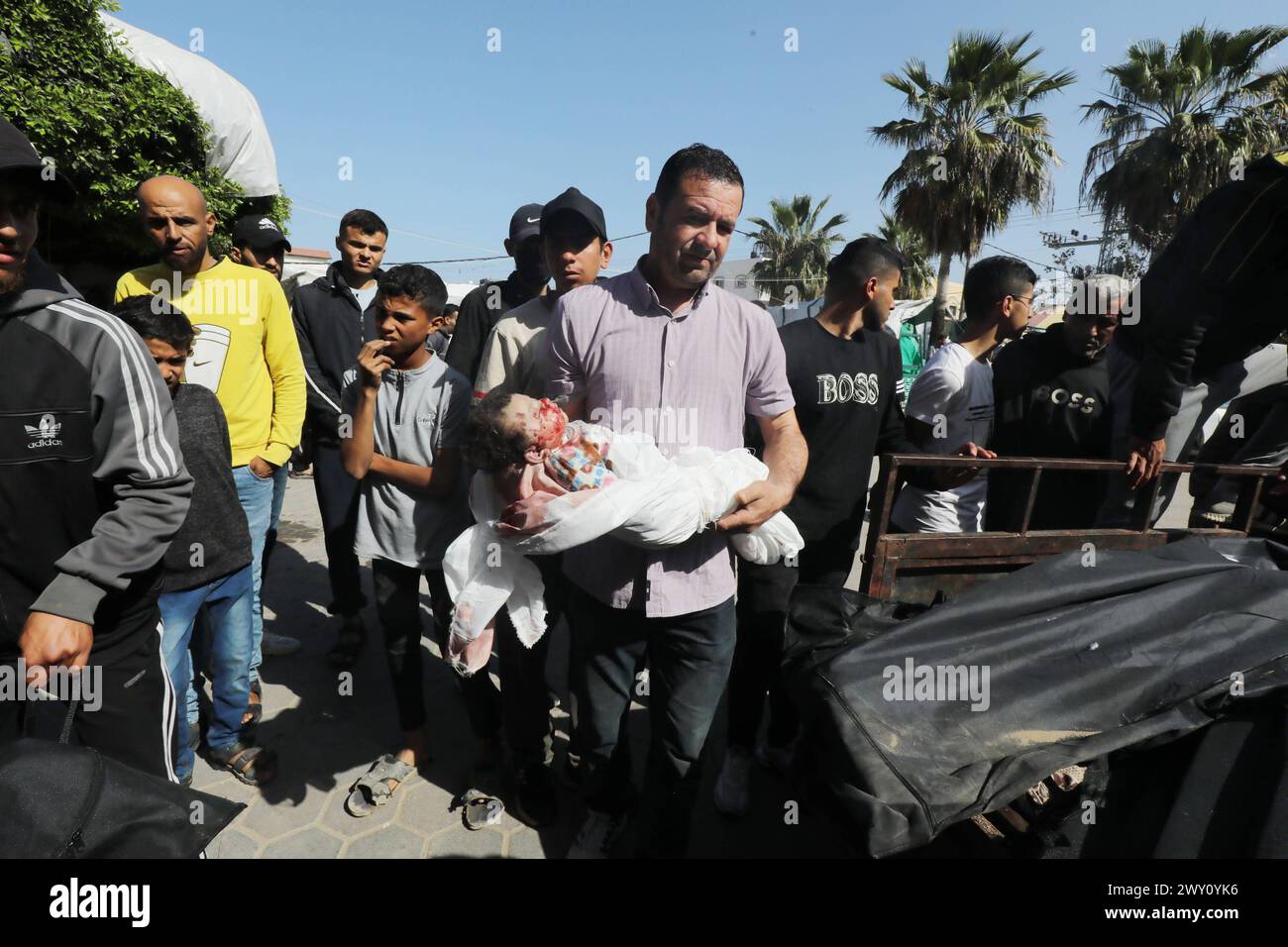 Relatives of the Palestinian baby Mohammad Shaheen, 2 month, died in ...