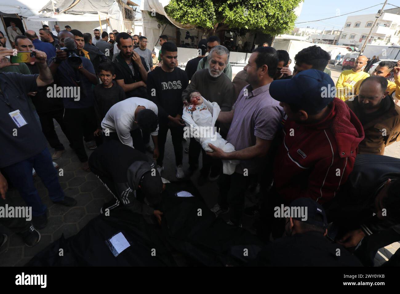 Relatives of the Palestinian baby Mohammad Shaheen, 2 month, died in ...