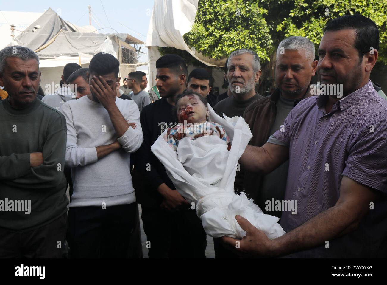 Relatives of the Palestinian baby Mohammad Shaheen, 2 month, died in ...