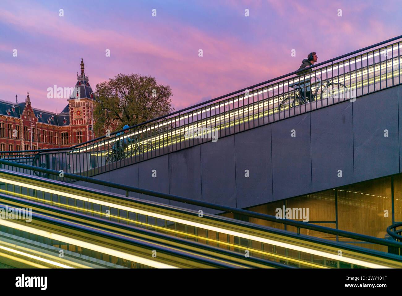 amsterdam, netherlands, 30 march 2024, entrance to an underground ...