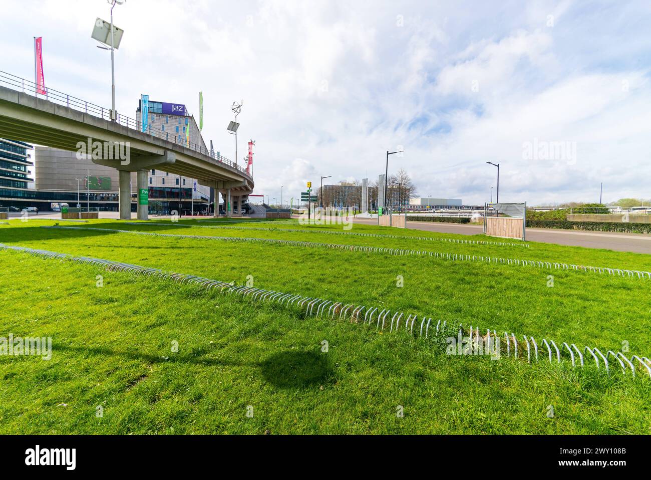 amsterdam, netherlands, 29 march 2024, bicycle park at the football ...