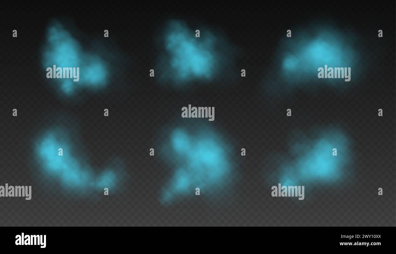 Blue smoke, colorful fog, realistic smog, haze, mist or cloudiness ...