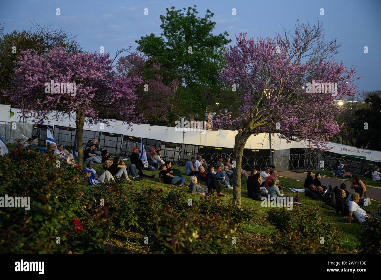 Israel. 02nd Apr, 2024. Thousands of Israelis gathered around the ...