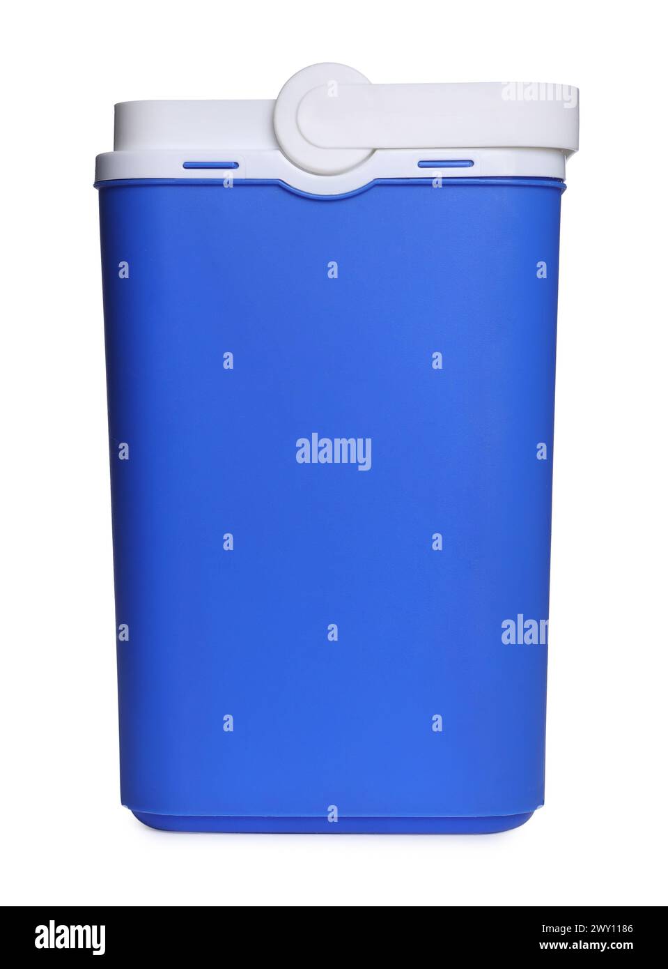 Blue plastic cool box isolated on white Stock Photo - Alamy