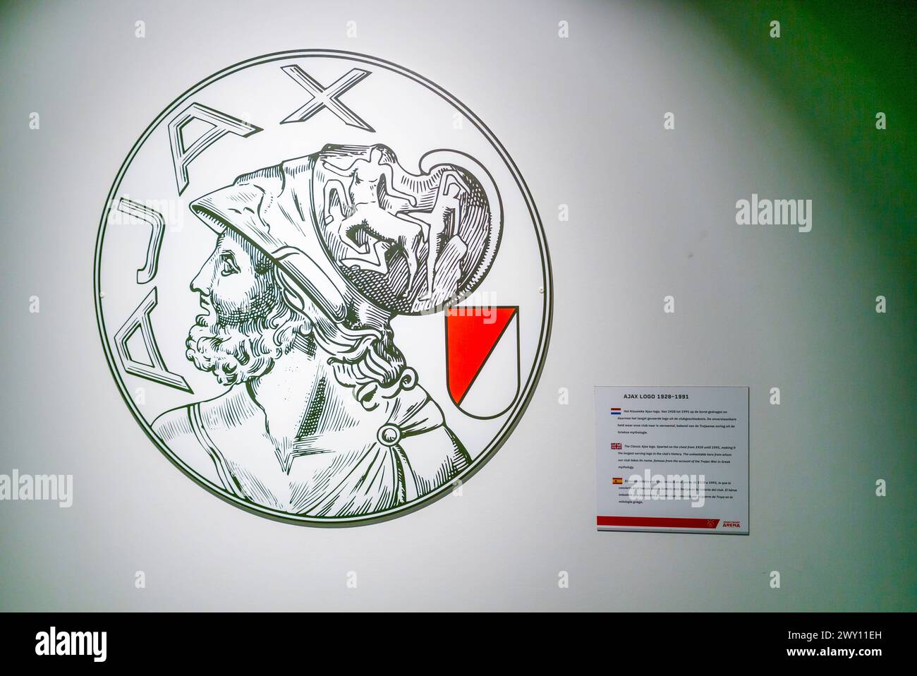 amsterdam, netherlands, 29 march 2024, old ajax amsterdam club logo ...