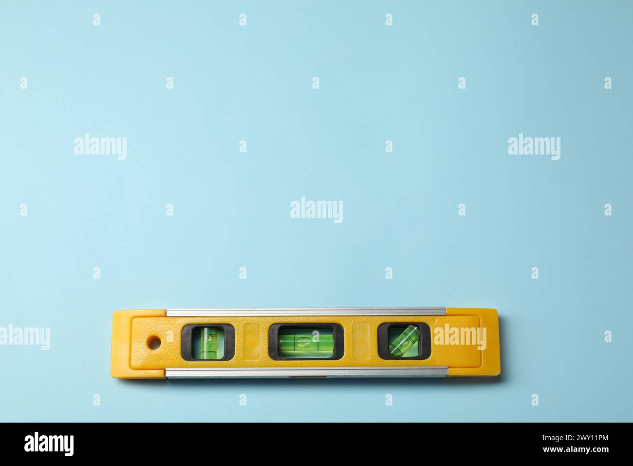 Building level on light blue background, top view. Space for text Stock ...