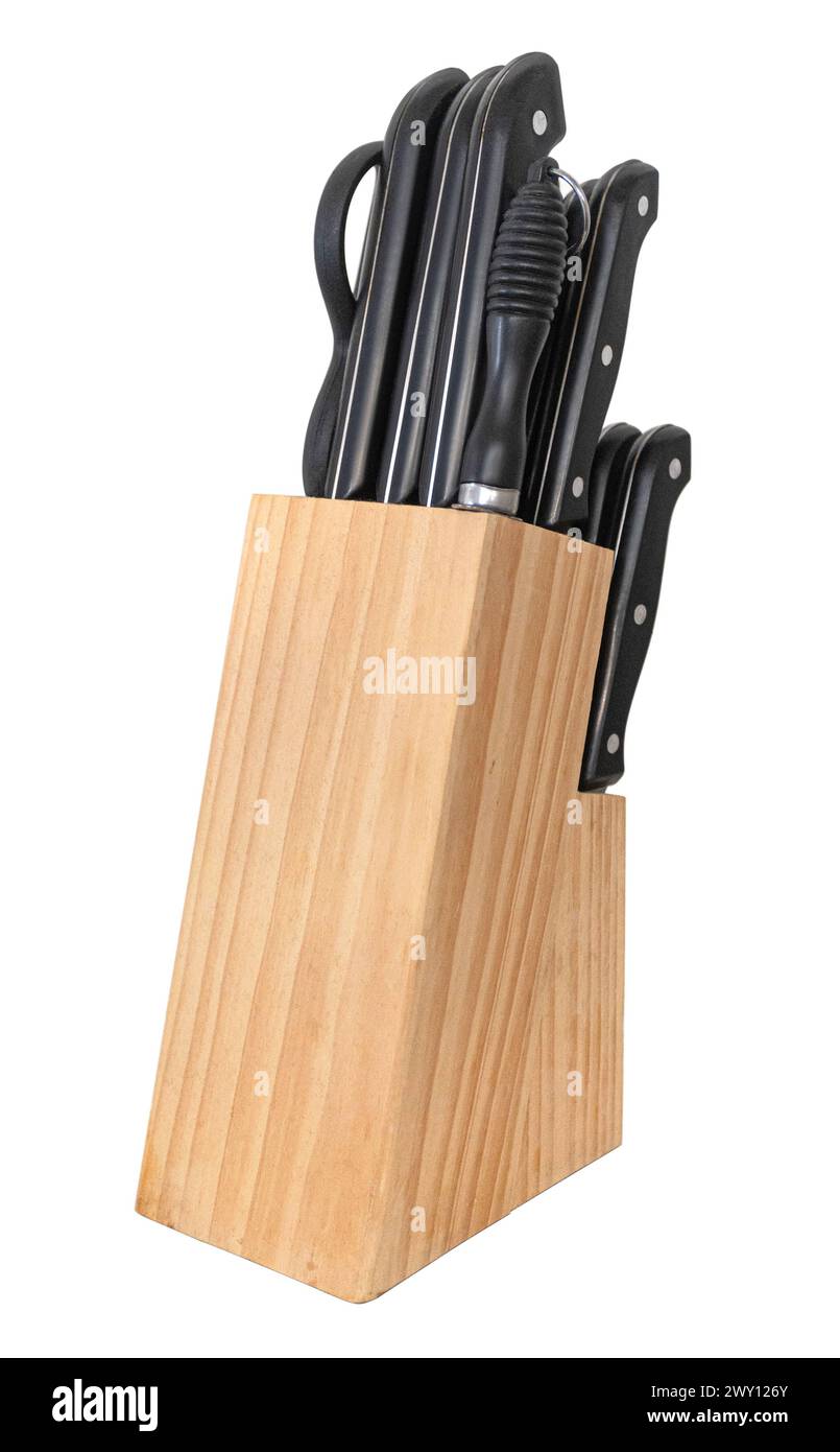 Knife block, isolated on white background. with clipping path Stock ...
