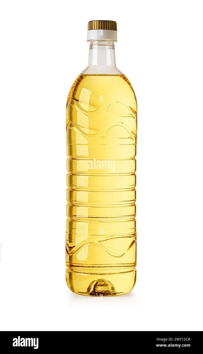 plastic oil bottle isolated on white background with clipping path ...
