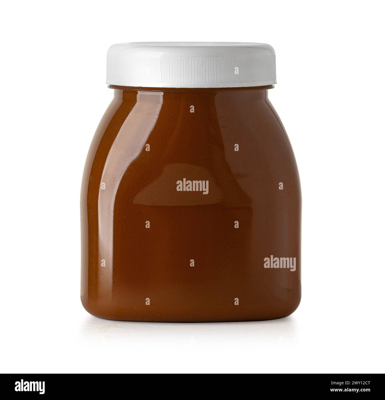 Front view of chocolate spread jar. Mock up. File contains clipping ...