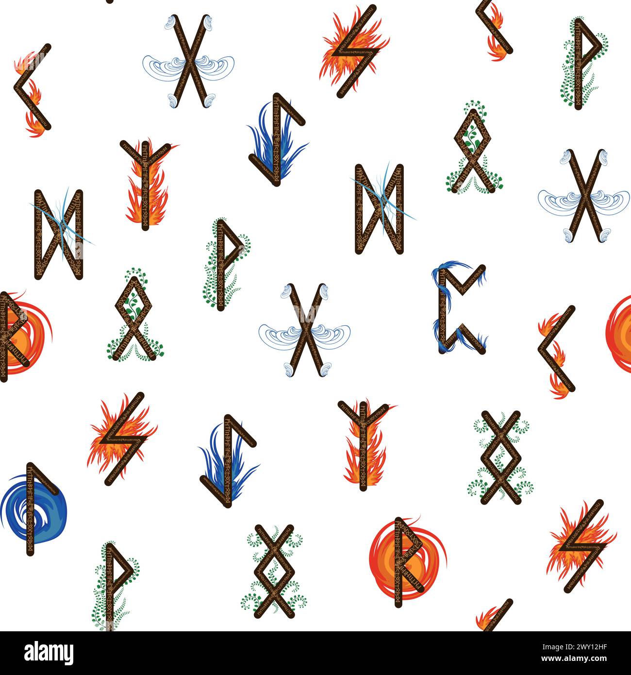 Scandinavian viking symbols seamless Stock Vector Images - Alamy