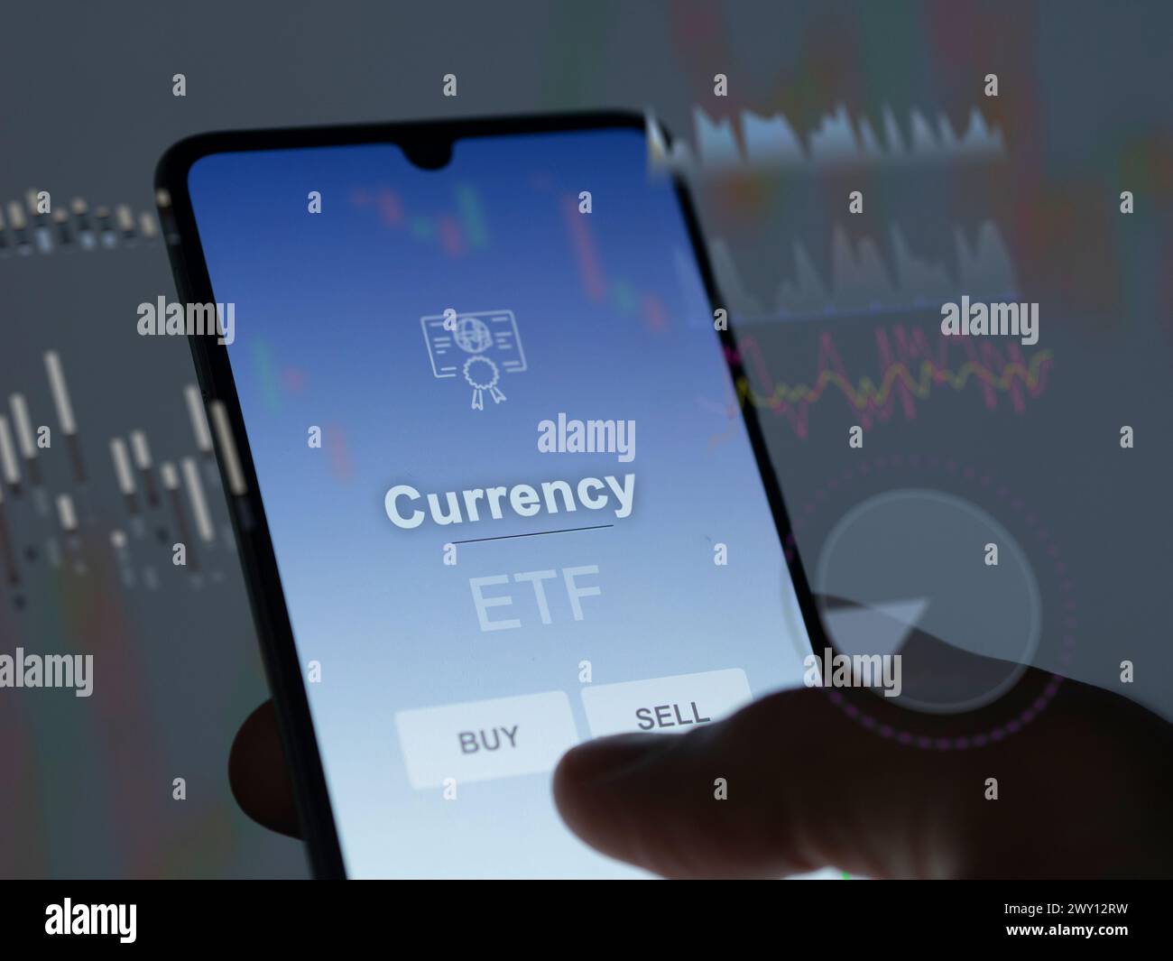 Currency ETF exchange-traded fund. An investor analyzing the platinum ...