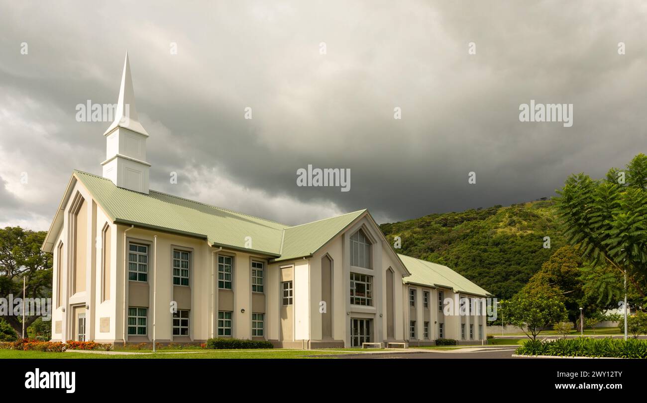 An elegant church in French Polynesia Stock Photo - Alamy