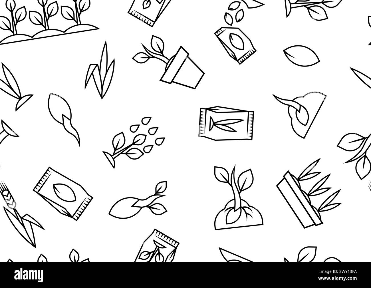 Planting seeds and growing pattern. Agricultural, cultivation and ...